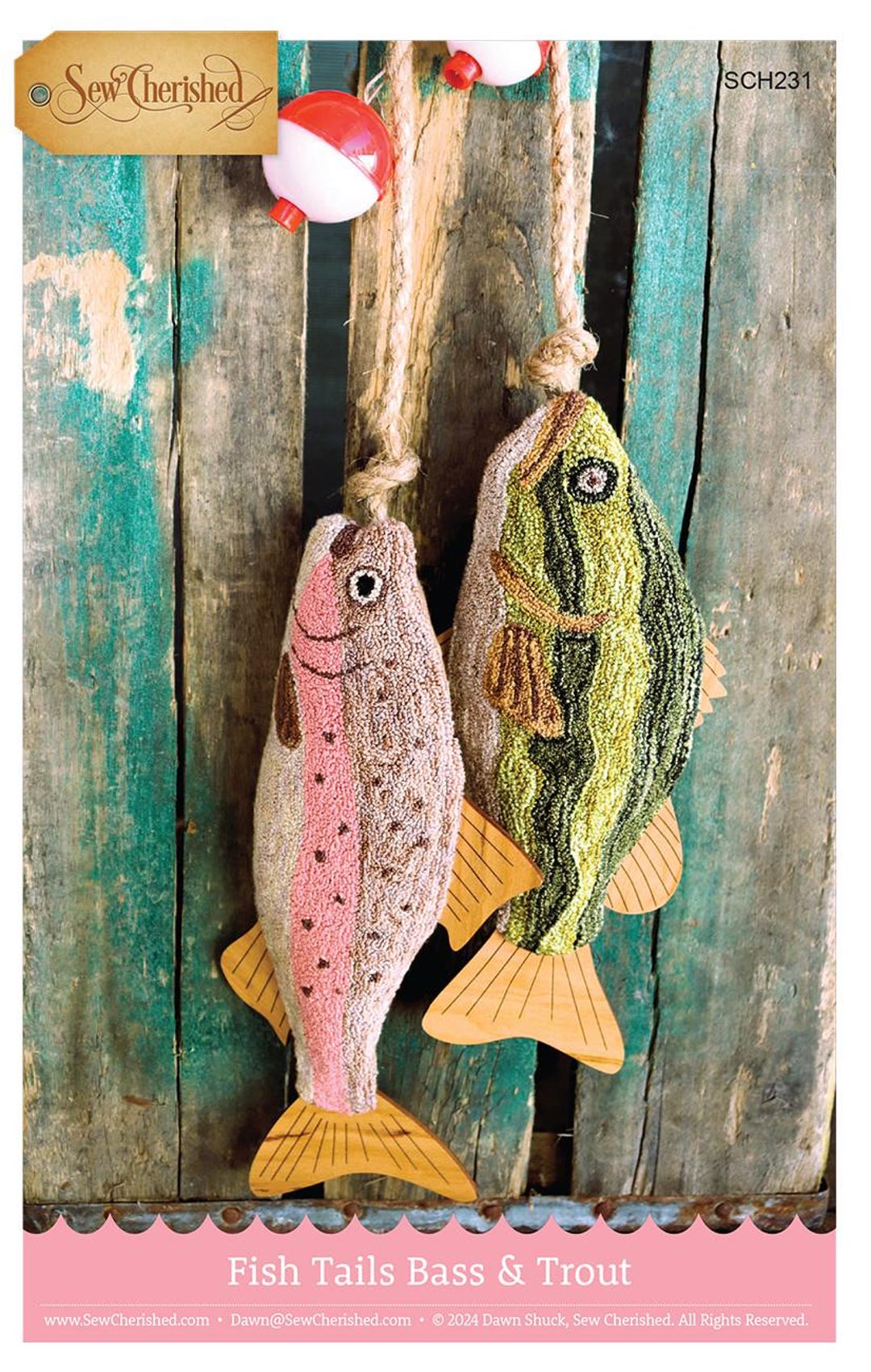 Fish Tails Bass and Trout Punch Needle Pattern From Sew Cherished ...