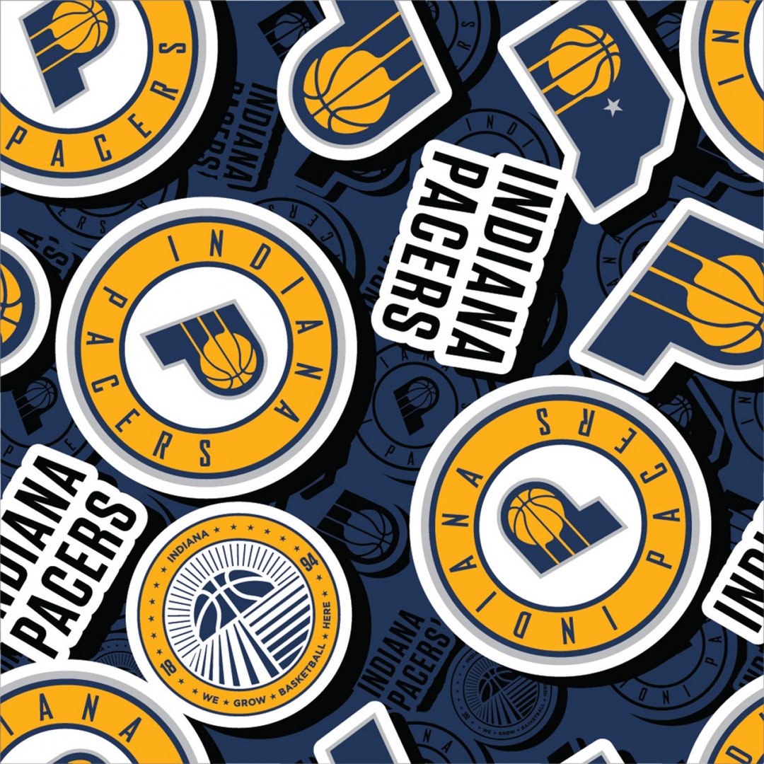 NBA Basketball Indiana Pacers Sticker Toss on Woven Cotton Fabric ...