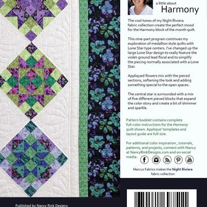 Harmony 9 Part BOM Pieced Quilt Pattern From Nancy Rink Designs NEW ...
