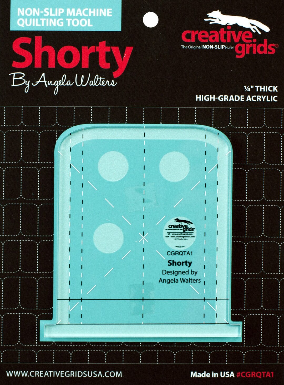 Shorty- Machine Quilting Tool Template Ruler From Creative Grids USA ...