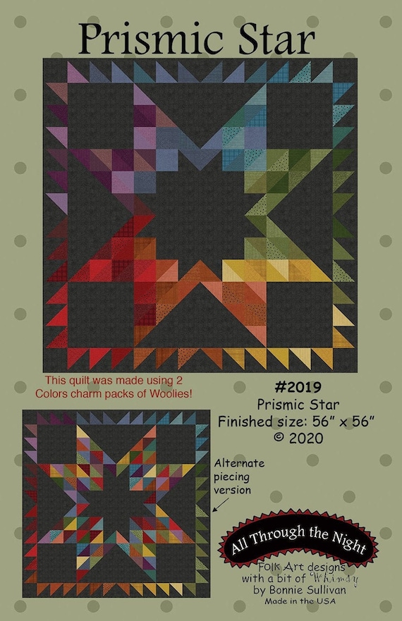 Prismic Star Quilt Quilting Pattern From All Through the Night - Etsy