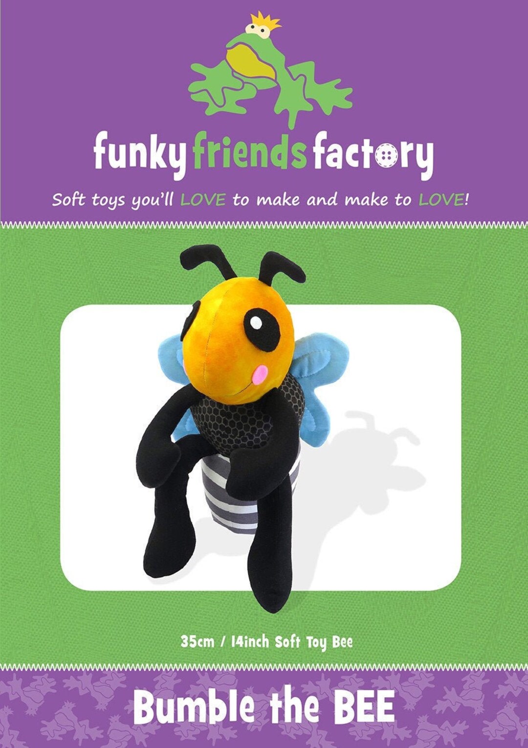 Bumble the Bee Plush Toy Sewing Pattern From Funky Friends Factory NEW ...