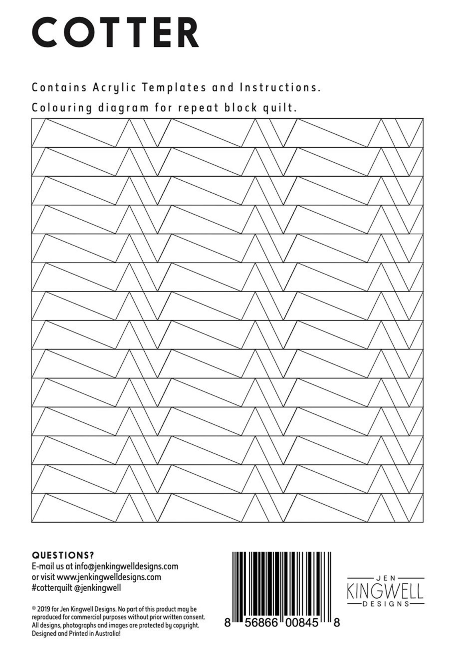 Cotter Tempter Quilt Pattern Acrylic Template Included From - Etsy