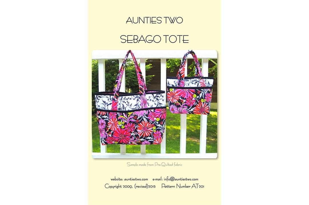 Sebago Tote Bag, Purse Sewing and Quilting Pattern, From Aunties Two ...