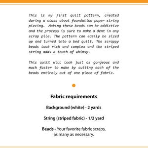 Beads on A String Quilt Quilting Pattern, From Orange Dot Quilts BRAND ...