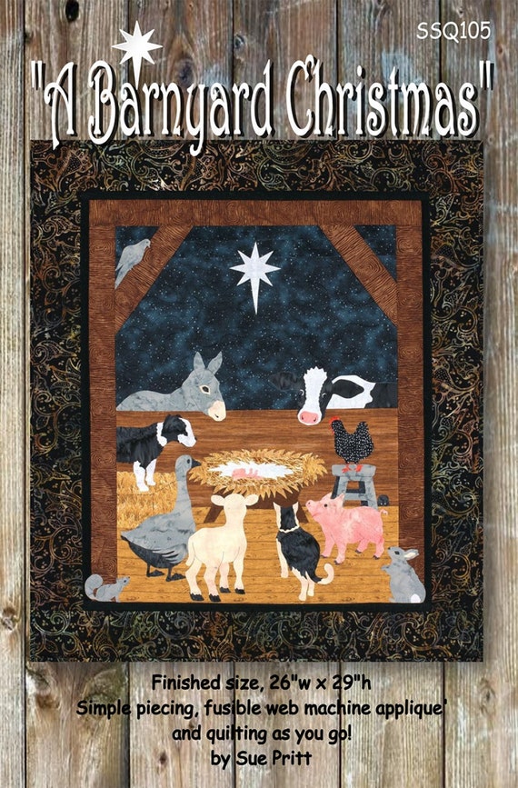 A Barnyard Christmas Quilt Quilting Pattern From Sweet Season - Etsy
