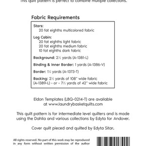 Eldon Dahlia Quilt Quilting Pattern From Laundry Basket Quilts BRAND NEW, Please See Description ...