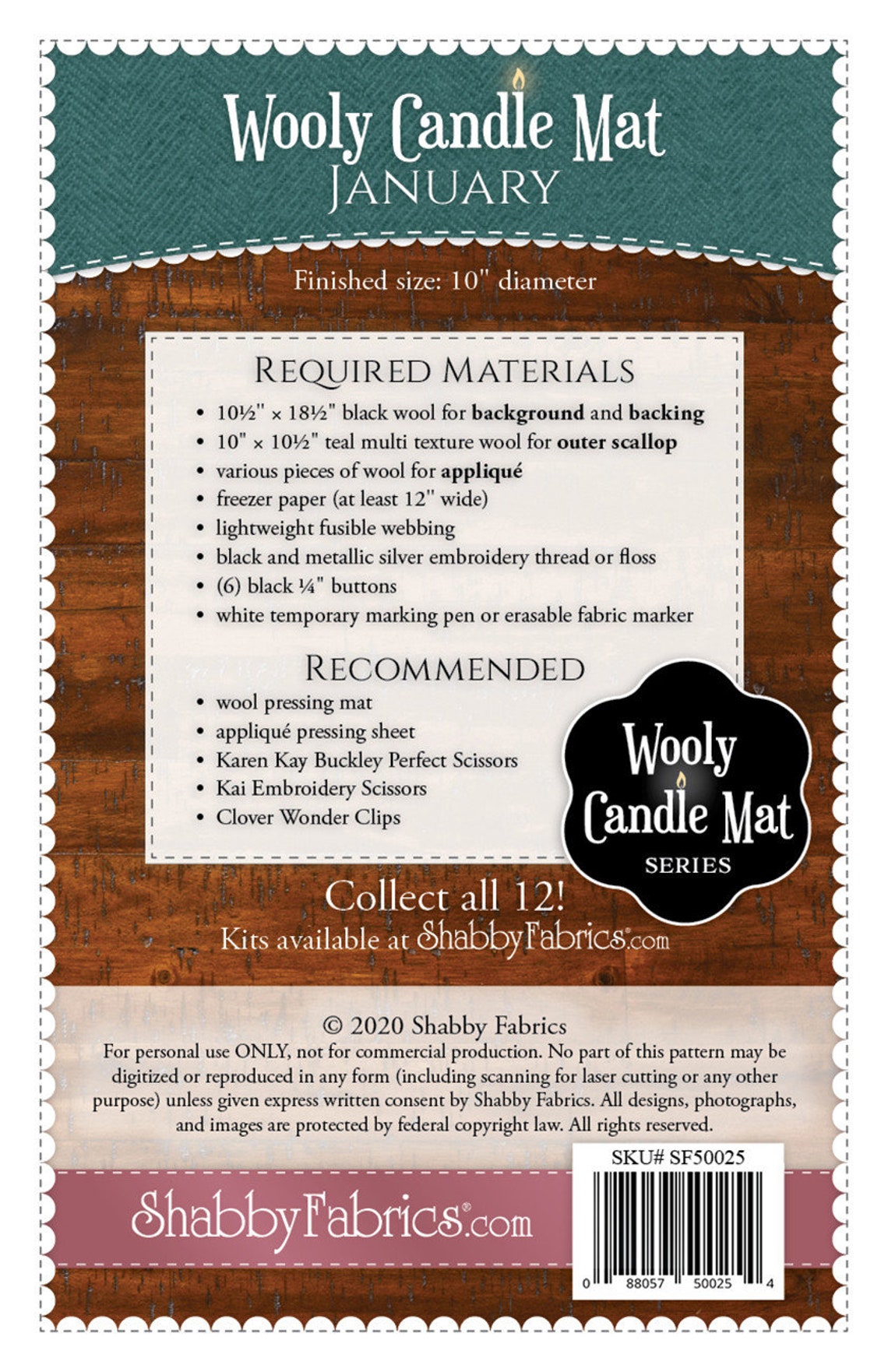 Wooly Candle Mat January Snowmen and Mittens Sewing Pattern From Shabby ...