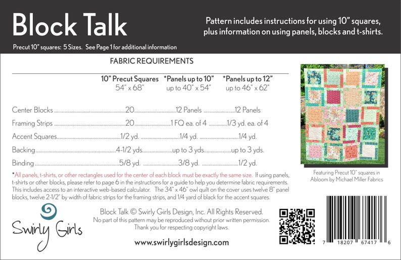 Block Talk Quilt Quilting Pattern, From Swirly Girls Design BRAND NEW ...