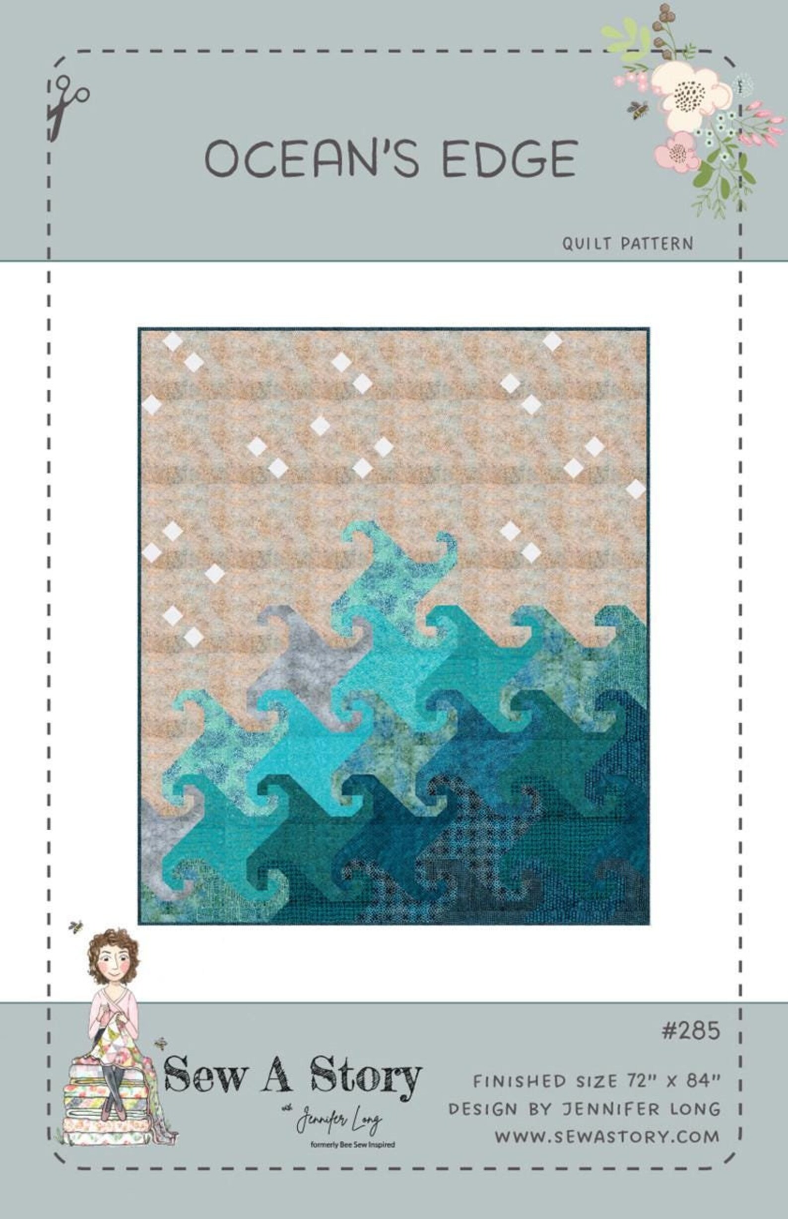 Oceans Edge Quilt Quilting Pattern, From Bee Sew Inspired and Sew A ...