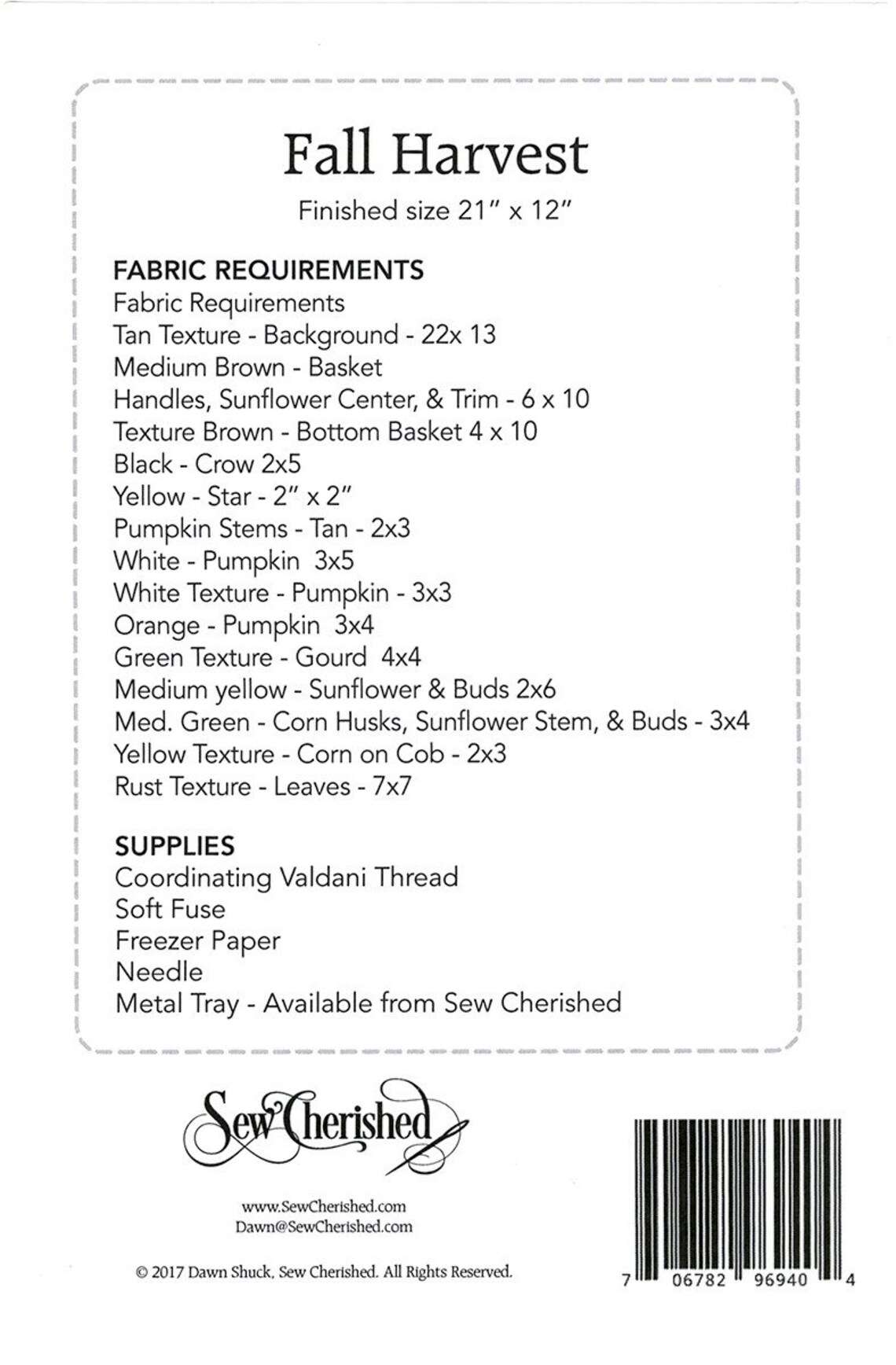 Fall Harvest Wool Sewing Pattern From Sew Cherished Designs - Etsy