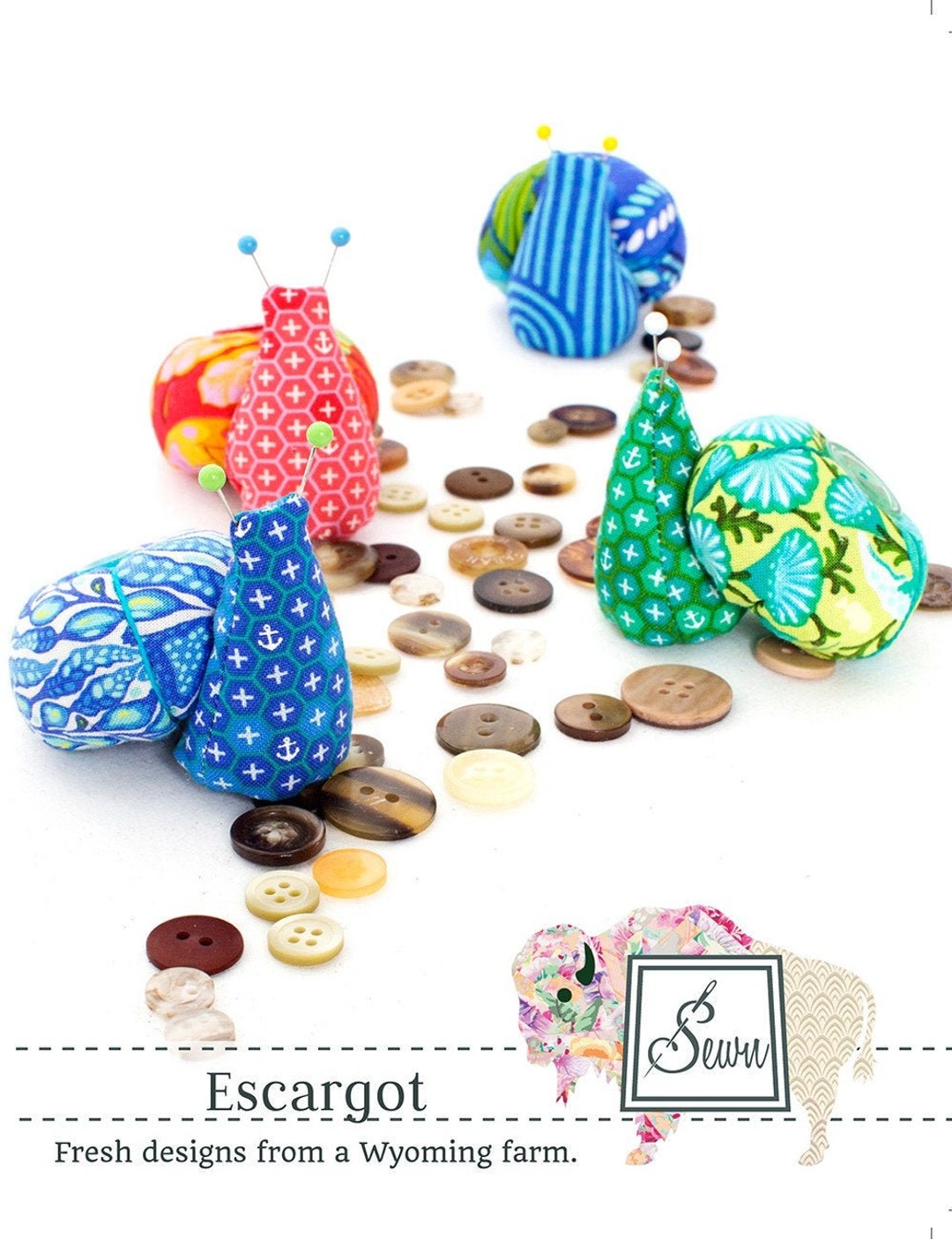 Escargot Snail Pincushions Sewing Pattern From Sewn Wyoming BRAND NEW ...