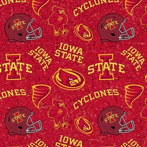 NCAA Iowa State University Cyclones Tone on Tone Cotton Fabric Priced ...