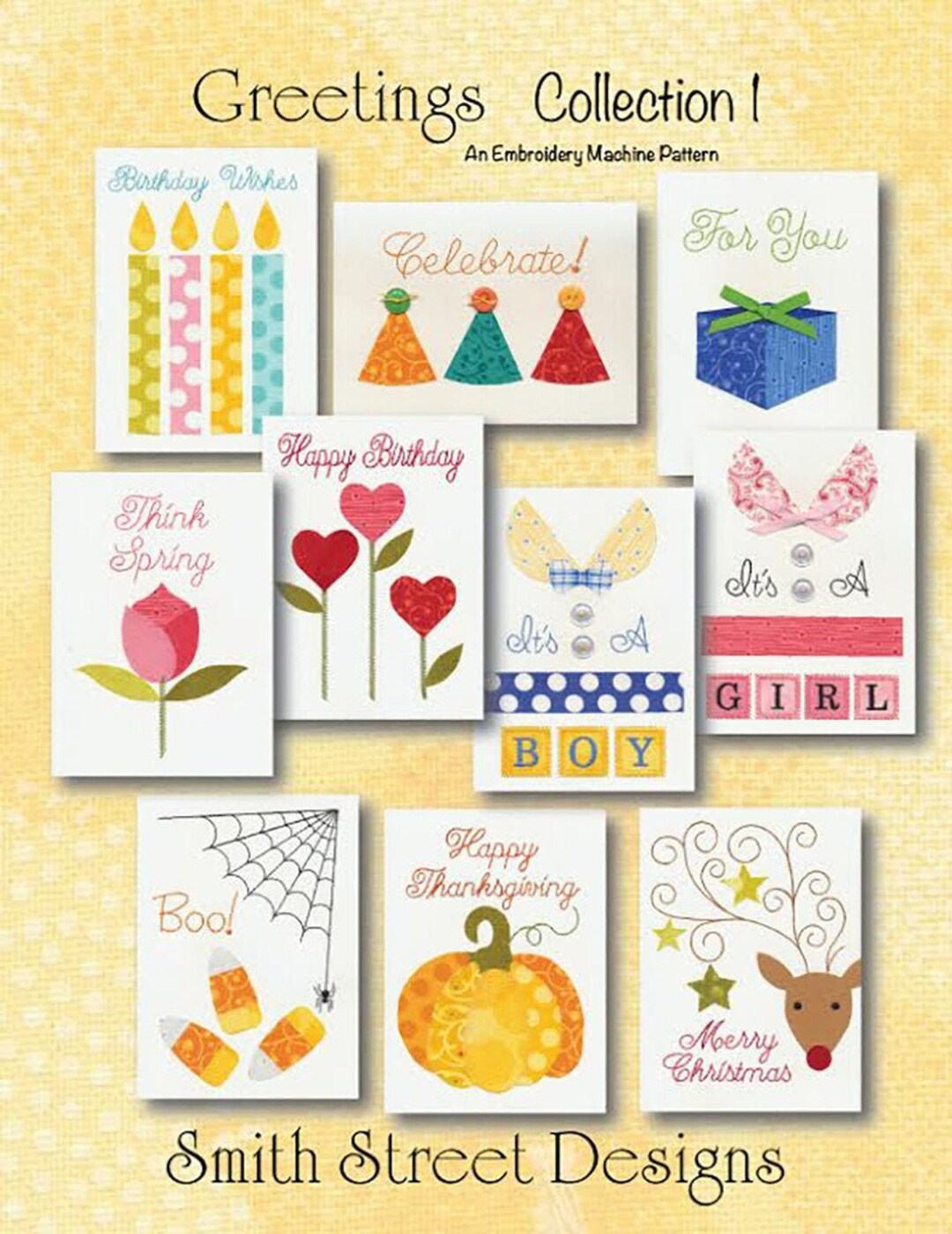 Greetings Cards Collection 1 Machine Embroidery CD, From Smith Street ...