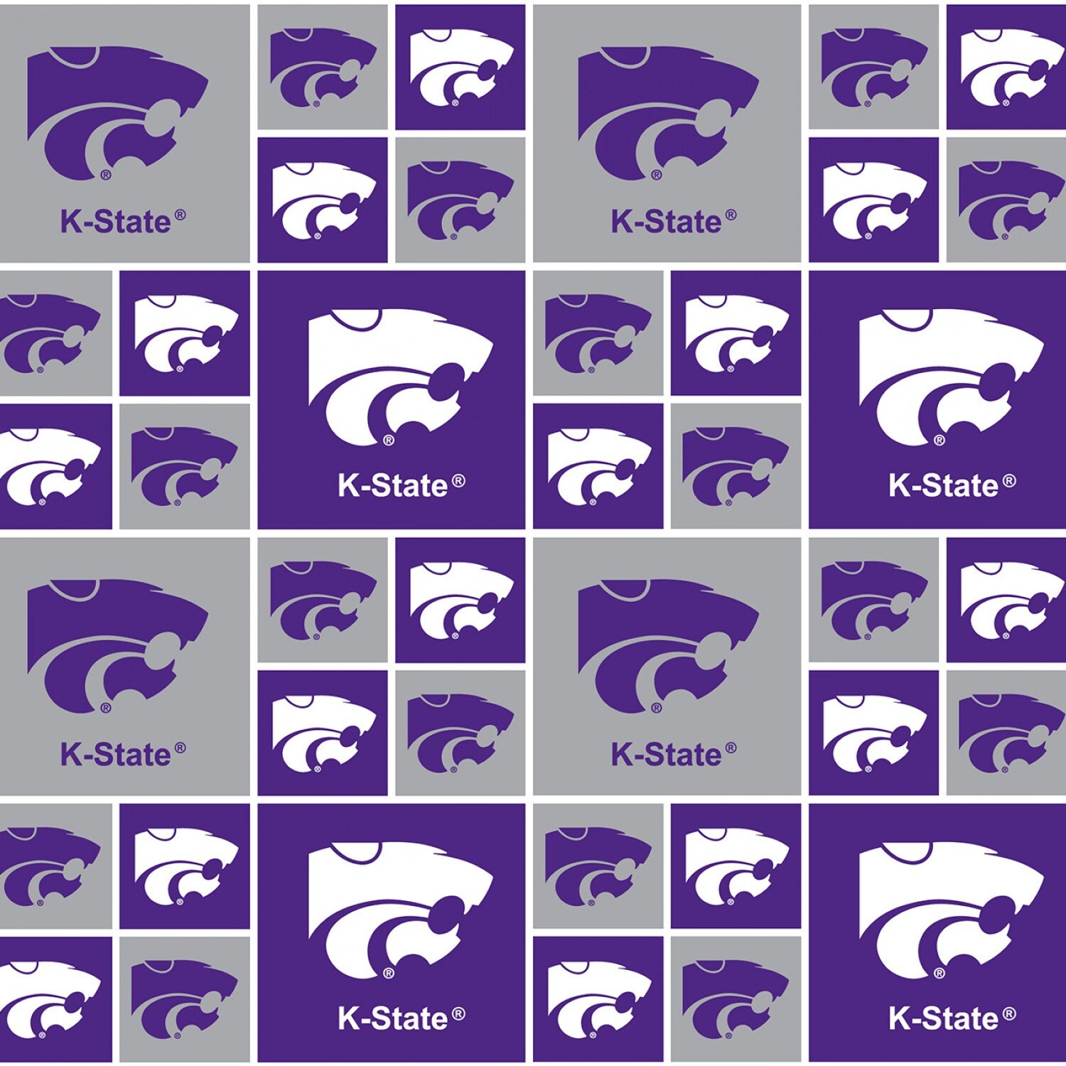 The Kansas State University Wildcats Patchwork Cotton Fabric Priced by ...