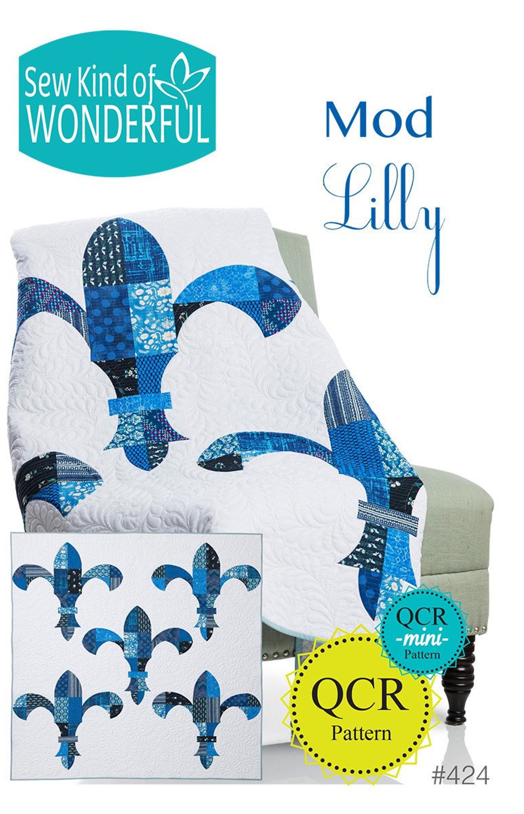 QCR Mini Mod Lilly Quilt, A Pieced Quilting Pattern by Sew Kind of ...