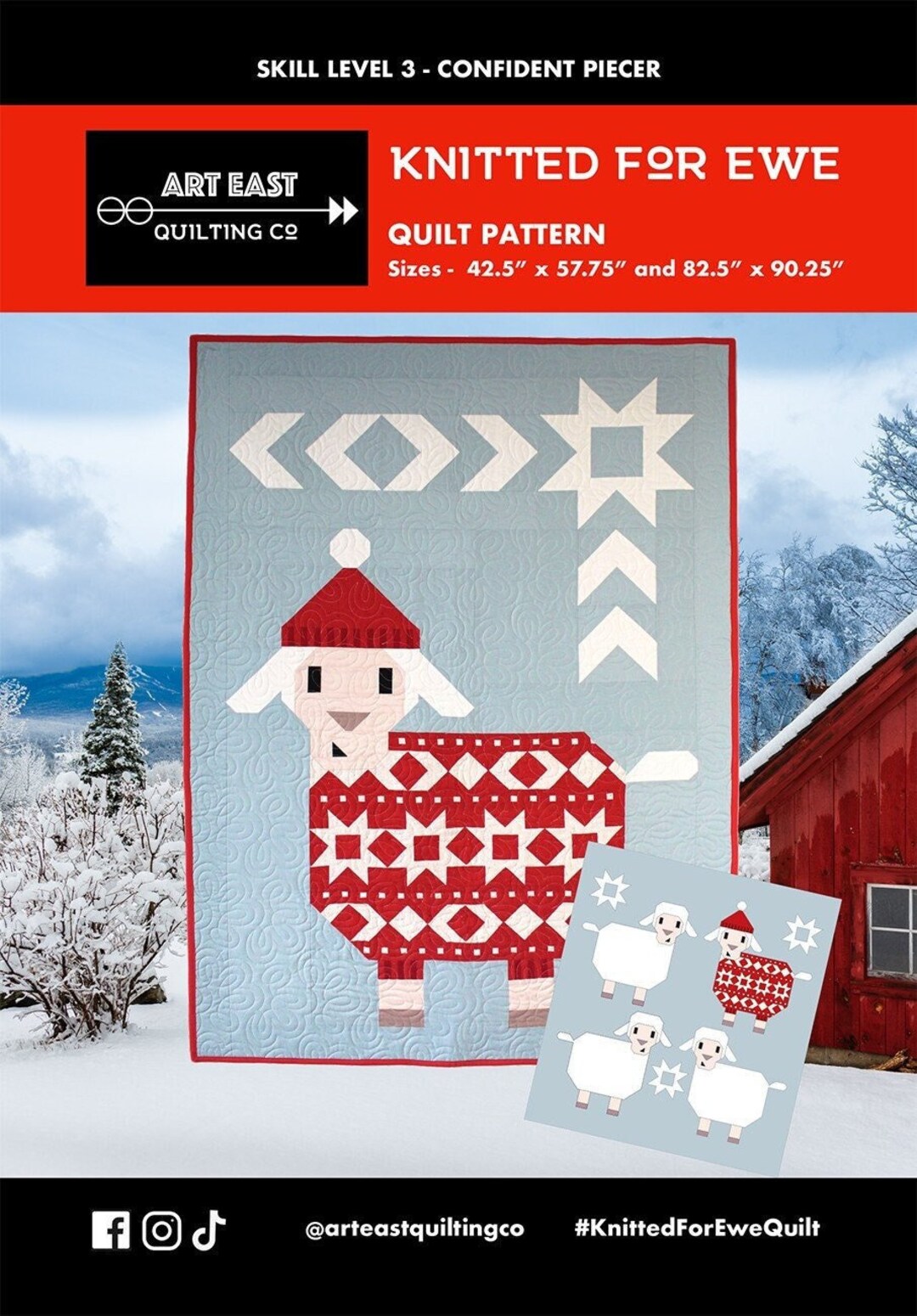Knitted for Ewe Quilt Quilting Pattern, From Art East Quilting Co ...