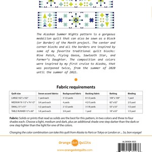 Alaskan Summer Nights Quilt Quilting Pattern From Orange Dot Quilts ...