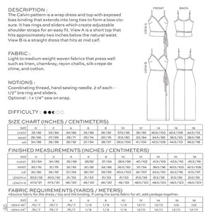 Calvin Wrap Dress and Top Sewing Pattern, Make Sizes 0-18, From True ...