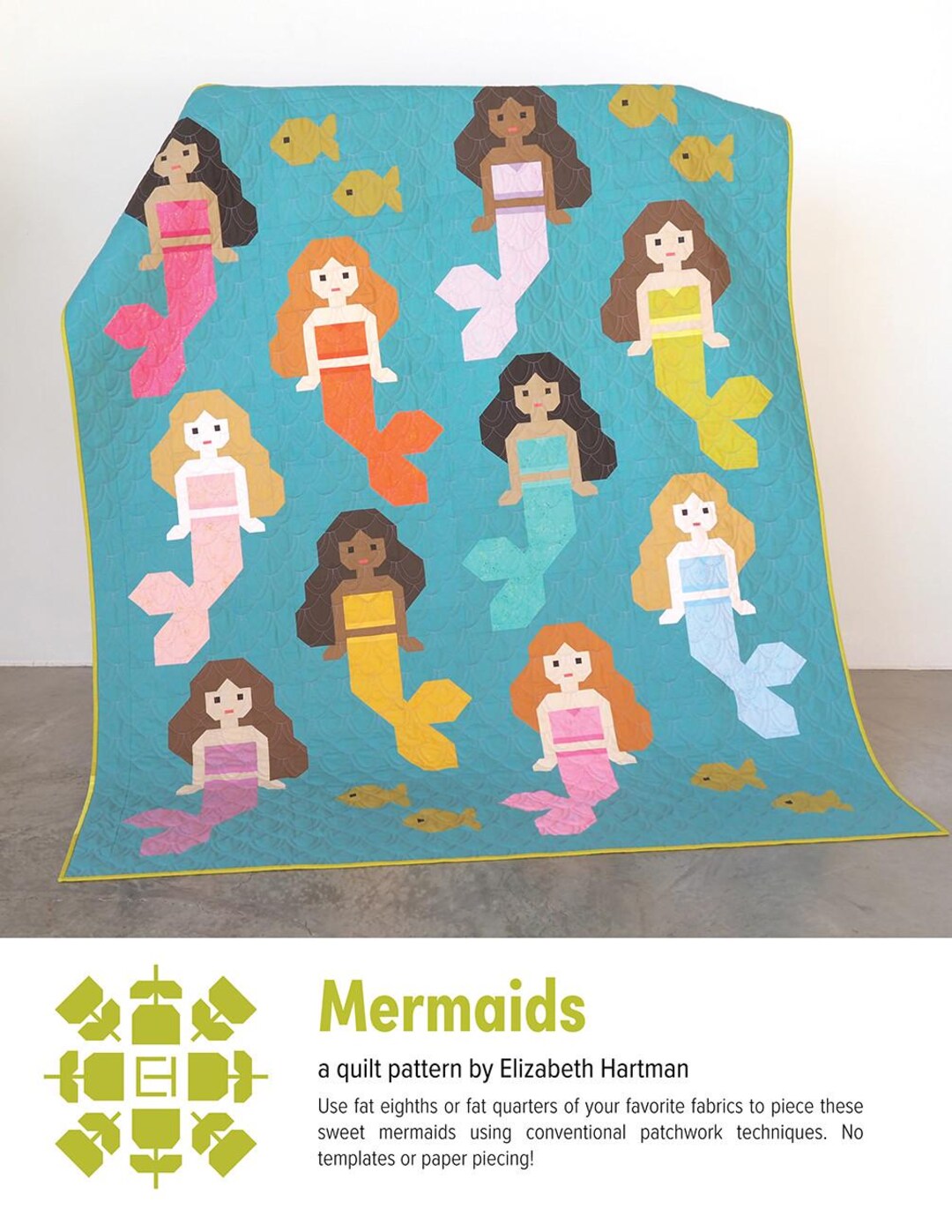 Mermaids Patchwork Quilt Quilting Pattern, From Elizabeth Hartman NEW ...