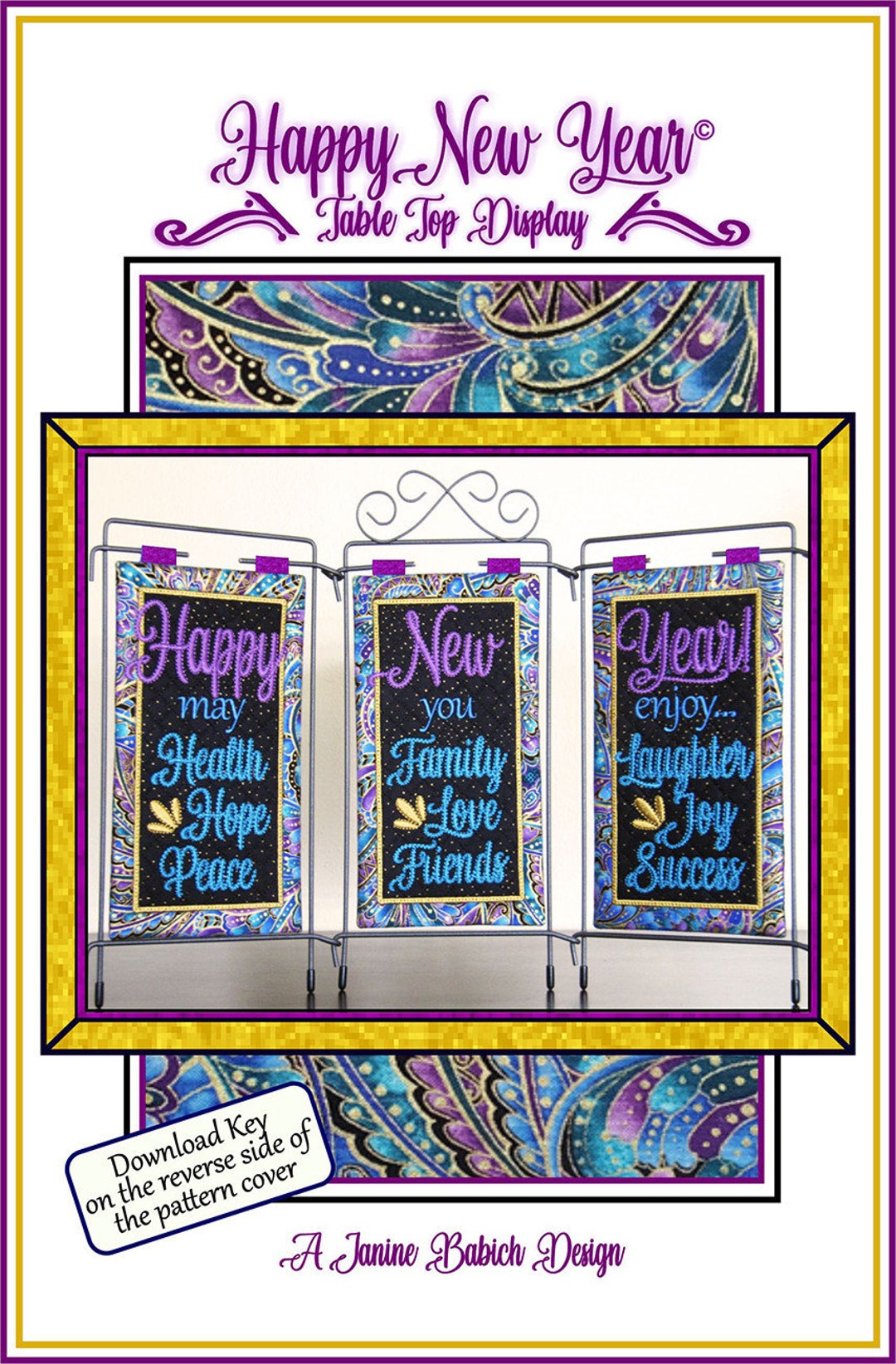 Happy New Year Table Top Display Machine Embroidery Pattern, From ...