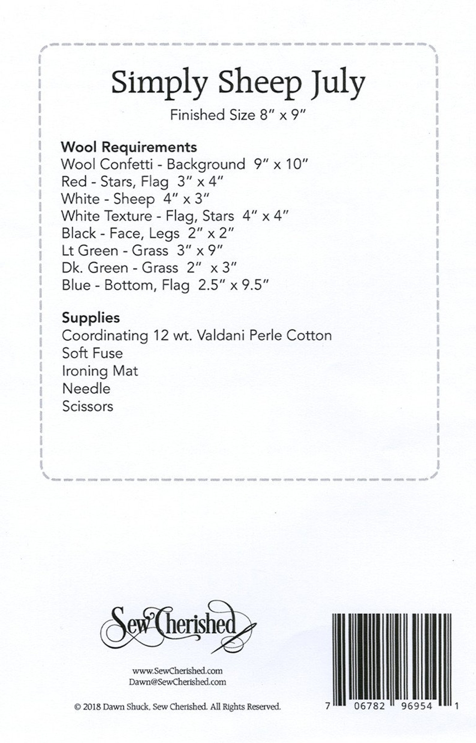 Simply Sheep July Wool Sewing Pattern From Sew Cherished - Etsy