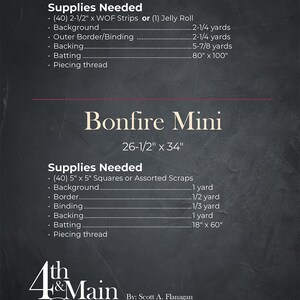 Bonfire Quilt Quilting Pattern, From 4th and Main BRAND NEW, Please See ...