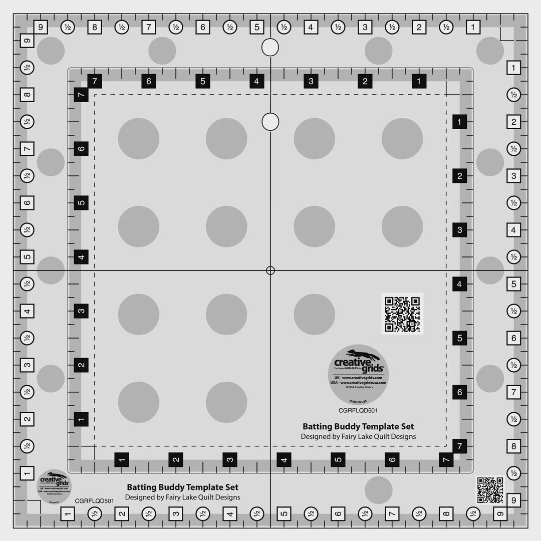 Batting Buddy Quilt Ruler 9 1/2in X 9 1/2in Quilting Tool Template ...