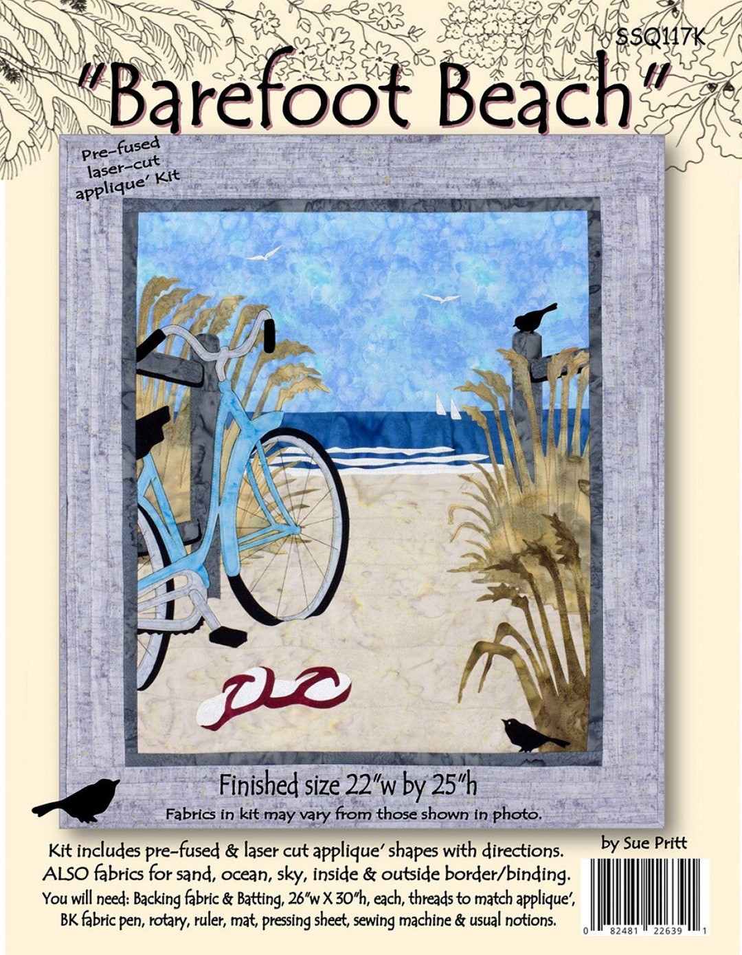 Barefoot Beach Applique Kit and Quilt Pattern, From Sweet Season Quilts ...