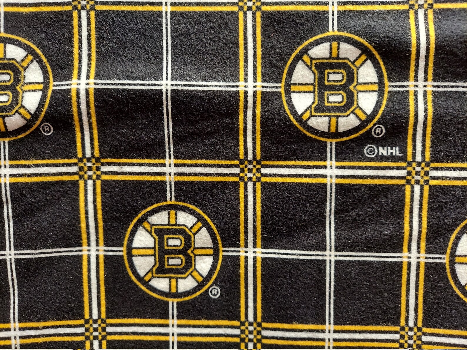 NHL Hockey Boston Bruins Black Cotton FLANNEL Fabric From - Etsy