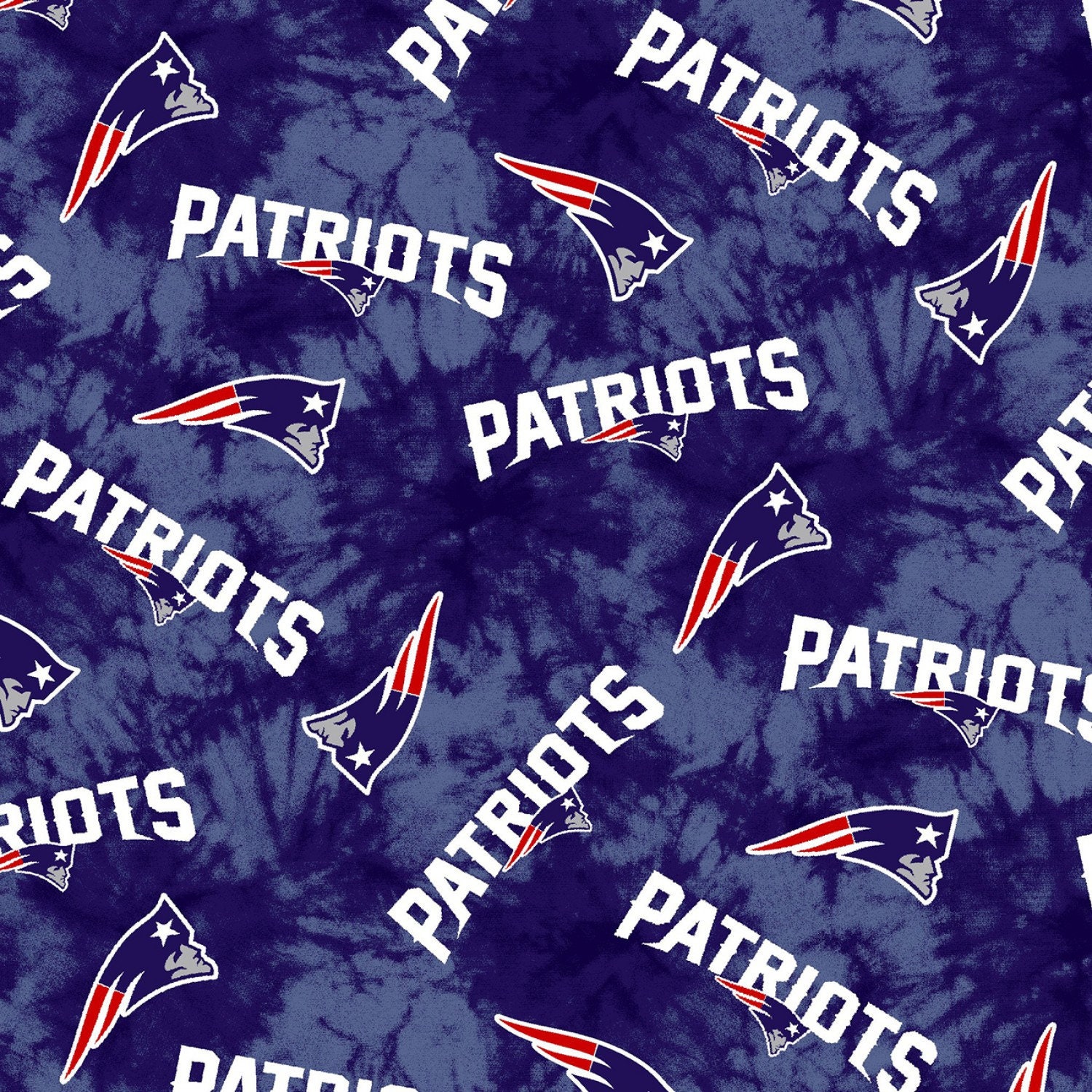 NFL New England Patriots Football on Blue Cotton FLANNEL Fabric Priced ...