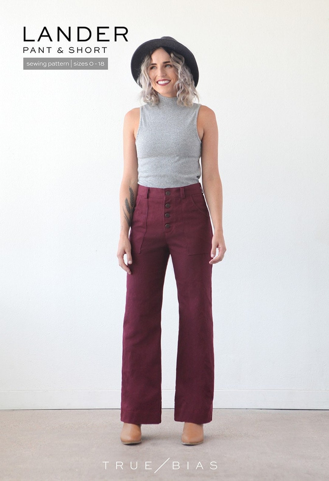 Lander Pant and Short Sewing Pattern, Make Sizes 0-18, From True Bias ...