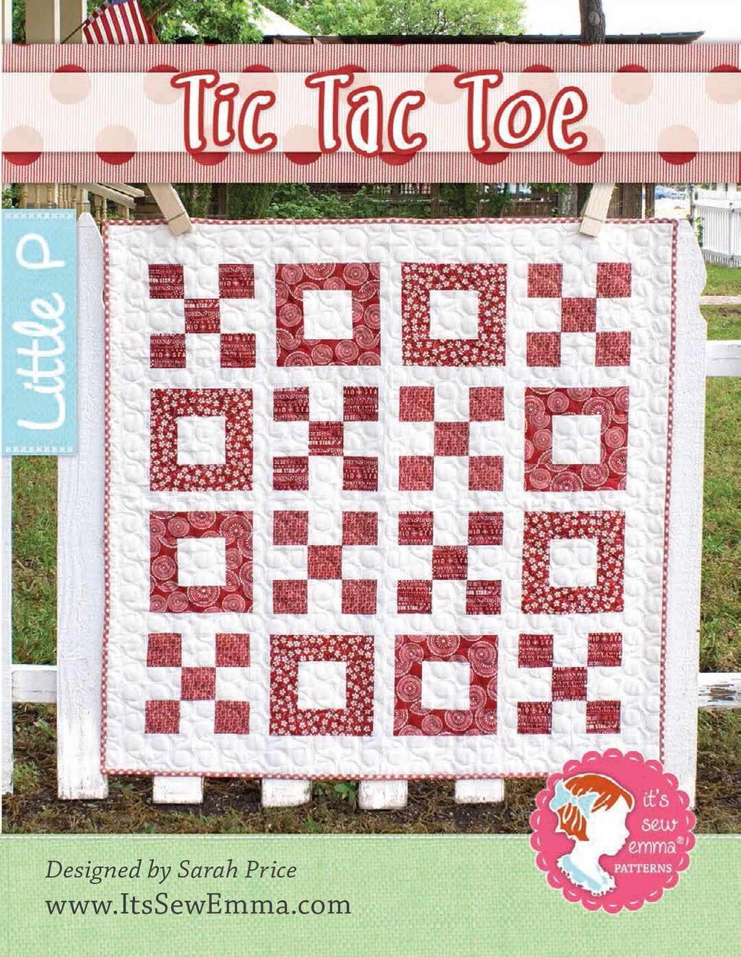 Tic Tac Toe Quilt Quilting Pattern, by Sarah Price, From It's Sew Emma ...