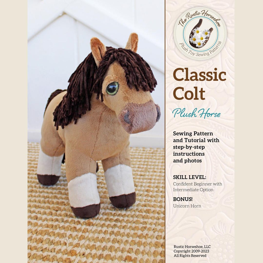 Classic Colt Plush Horse Doll Sewing Pattern, From Rustic Horseshoe ...