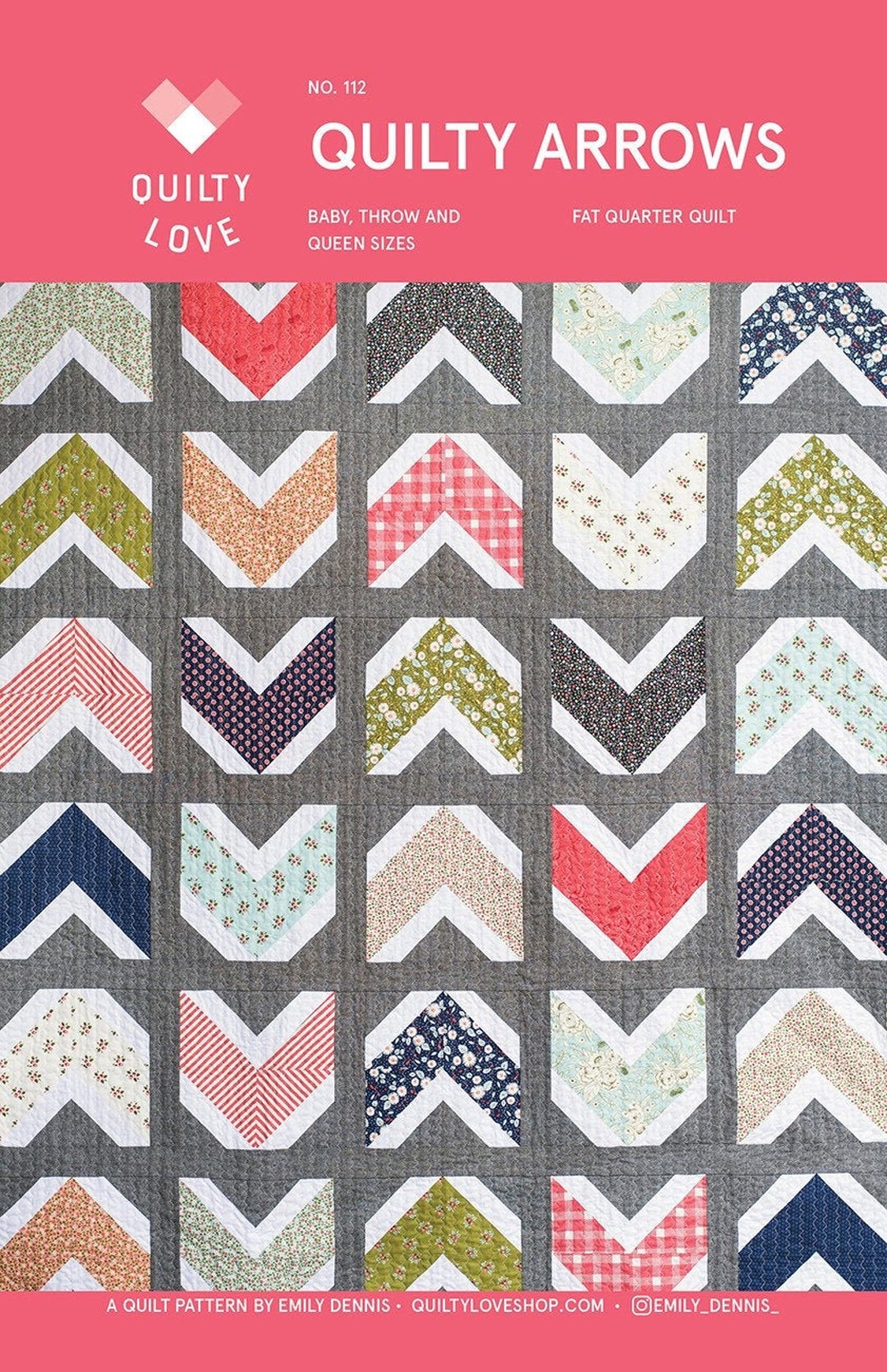 Quilty Arrows Quilt Quilting Pattern, From Quilty Love by Emily Dennis ...