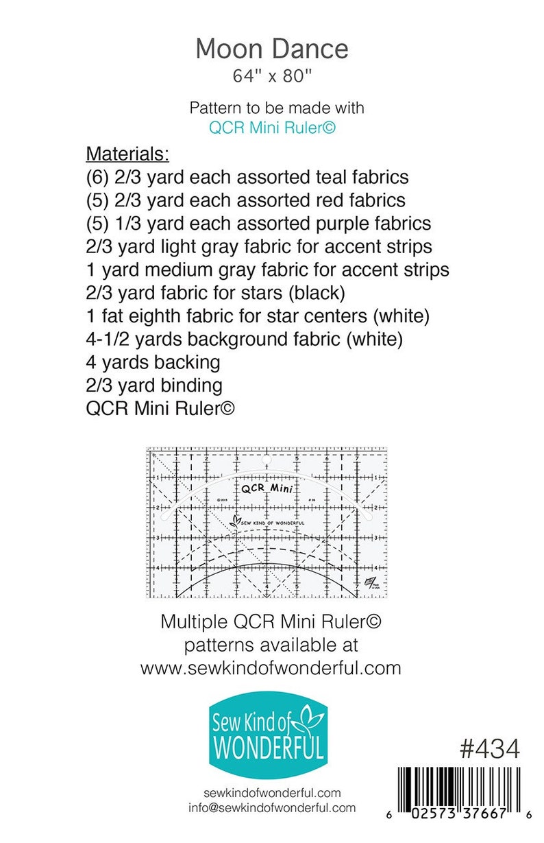 QCR Mini Moon Dance Quilt A Pieced Quilting Pattern by Sew - Etsy