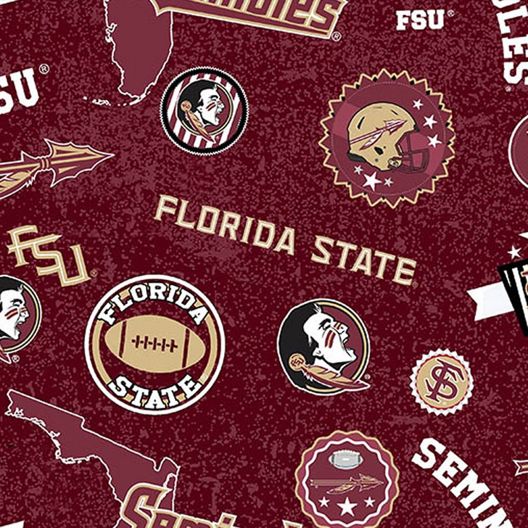 Florida State University Seminoles Home State All Over Cotton Fabric ...