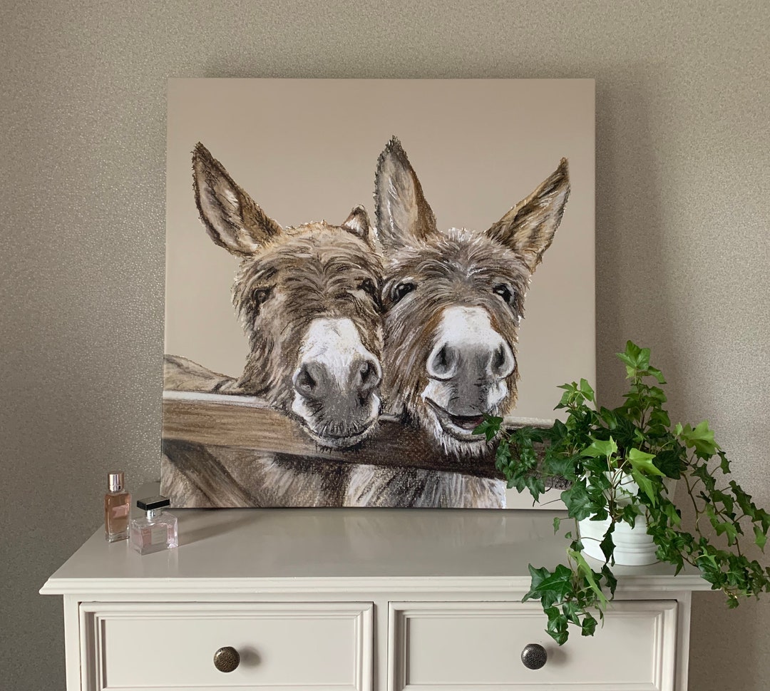 Donkeys Over Gate Quirky House Gift Limited Edition Canvas Print - Etsy