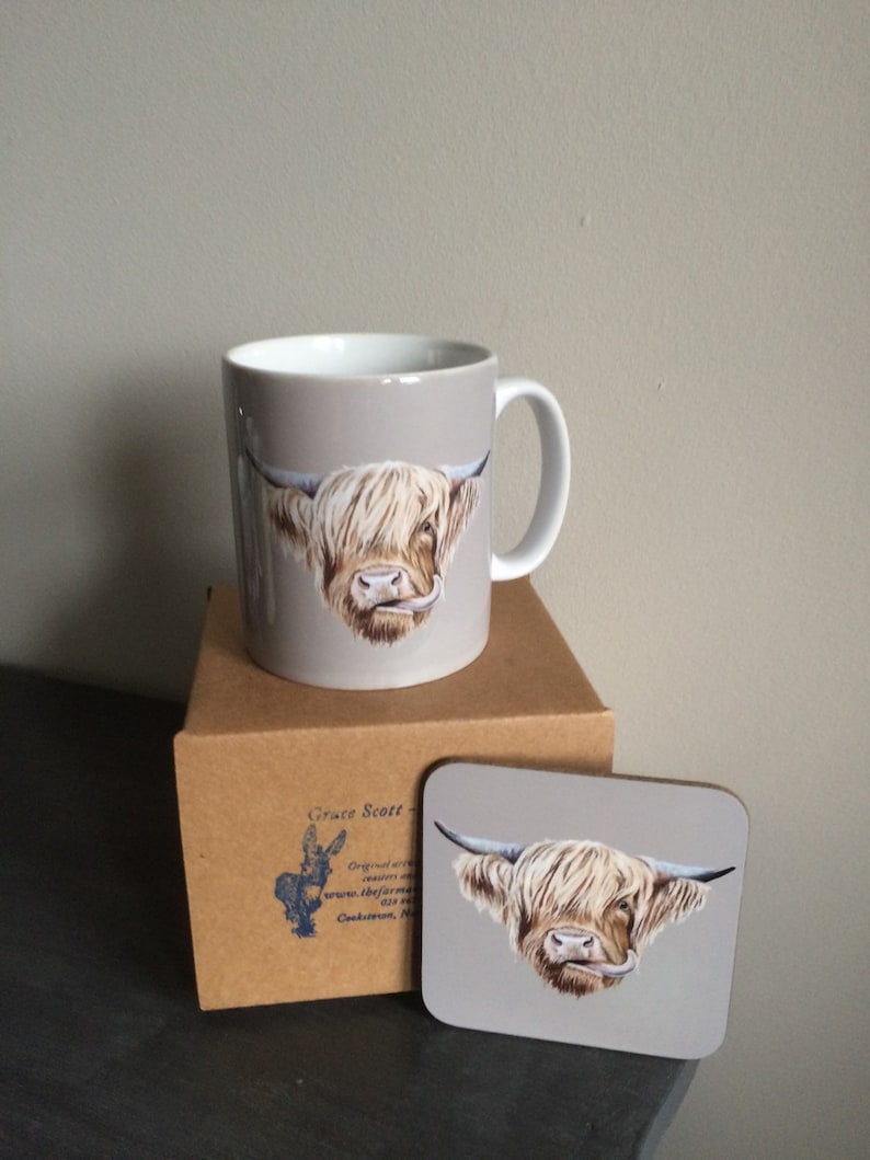 Scottish Highland Cow Ceramic Art Mug - Etsy UK