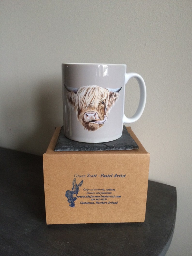 Scottish Highland Cow Ceramic Art Mug - Etsy UK