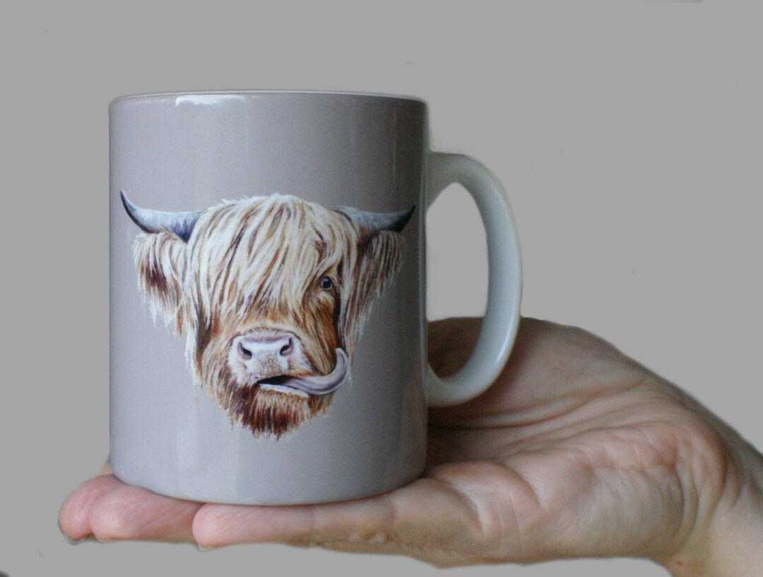 Scottish Highland Cow Ceramic Art Mug - Etsy