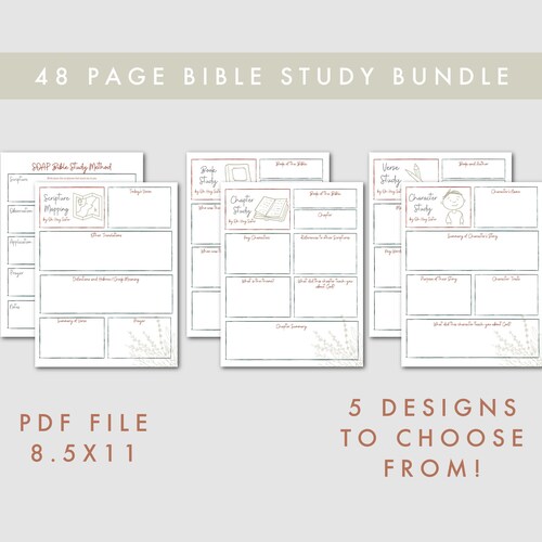Printable Bible Study Bible Journaling Sermon Notes Prayer | Etsy