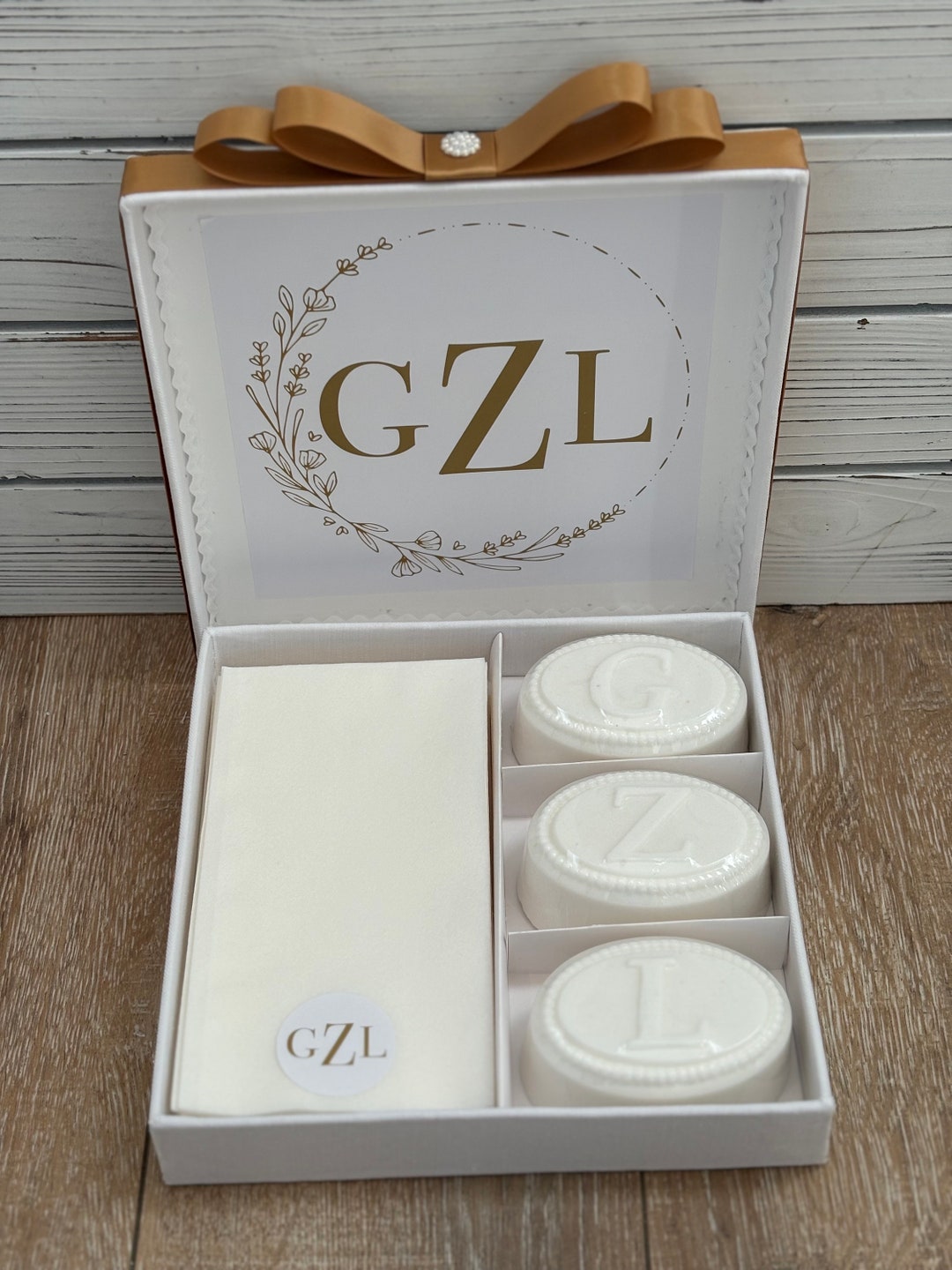 Soap Box, Custom, Linen Paper Towels, Monogram Soap, Set of Soap and ...