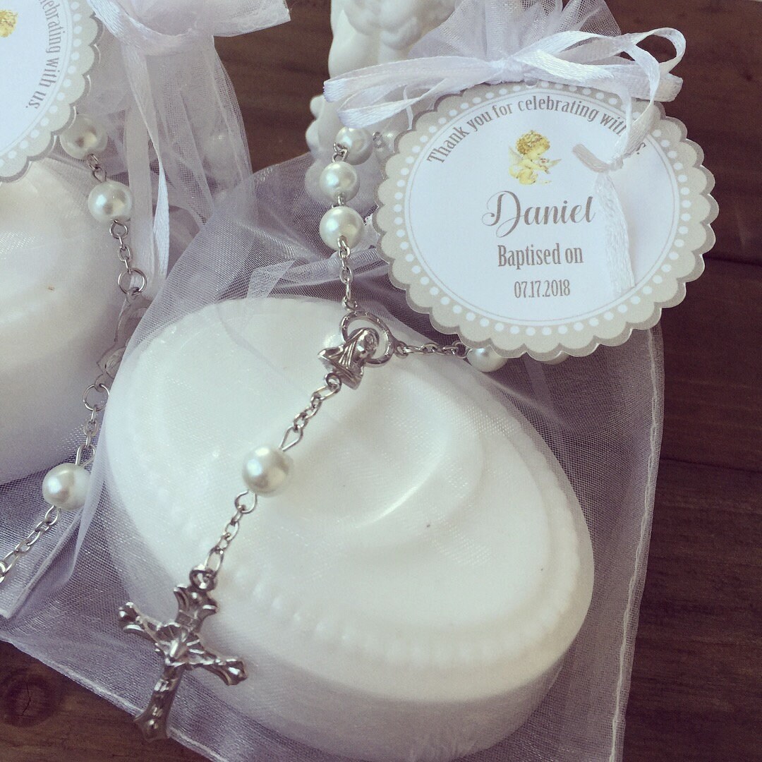 Set of 3 Bar Soaps, Beautiful Monogrammed Soap With Religious Rosary ...