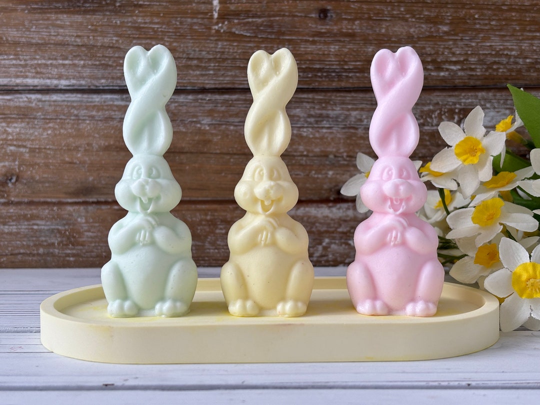 Set of 3 + Tray, Soap Bunnies, Happy Easter, Bath Time, Easter Gift ...