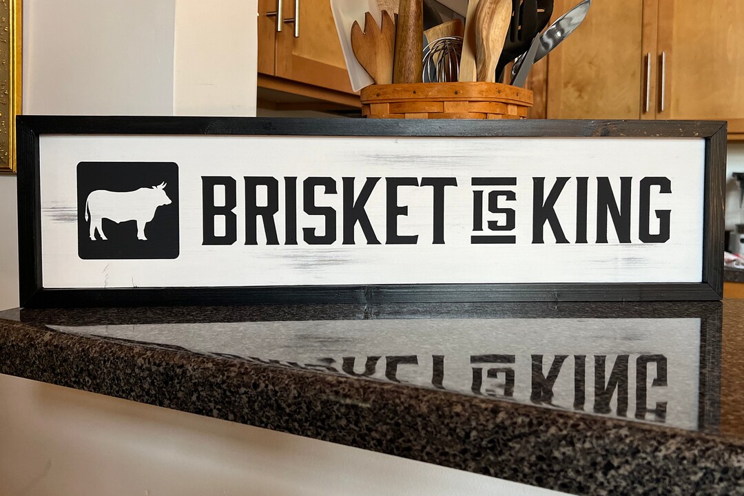 Brisket is King | Wood Signs | Framed Wood Signs | BBQ | Free Shipping ...