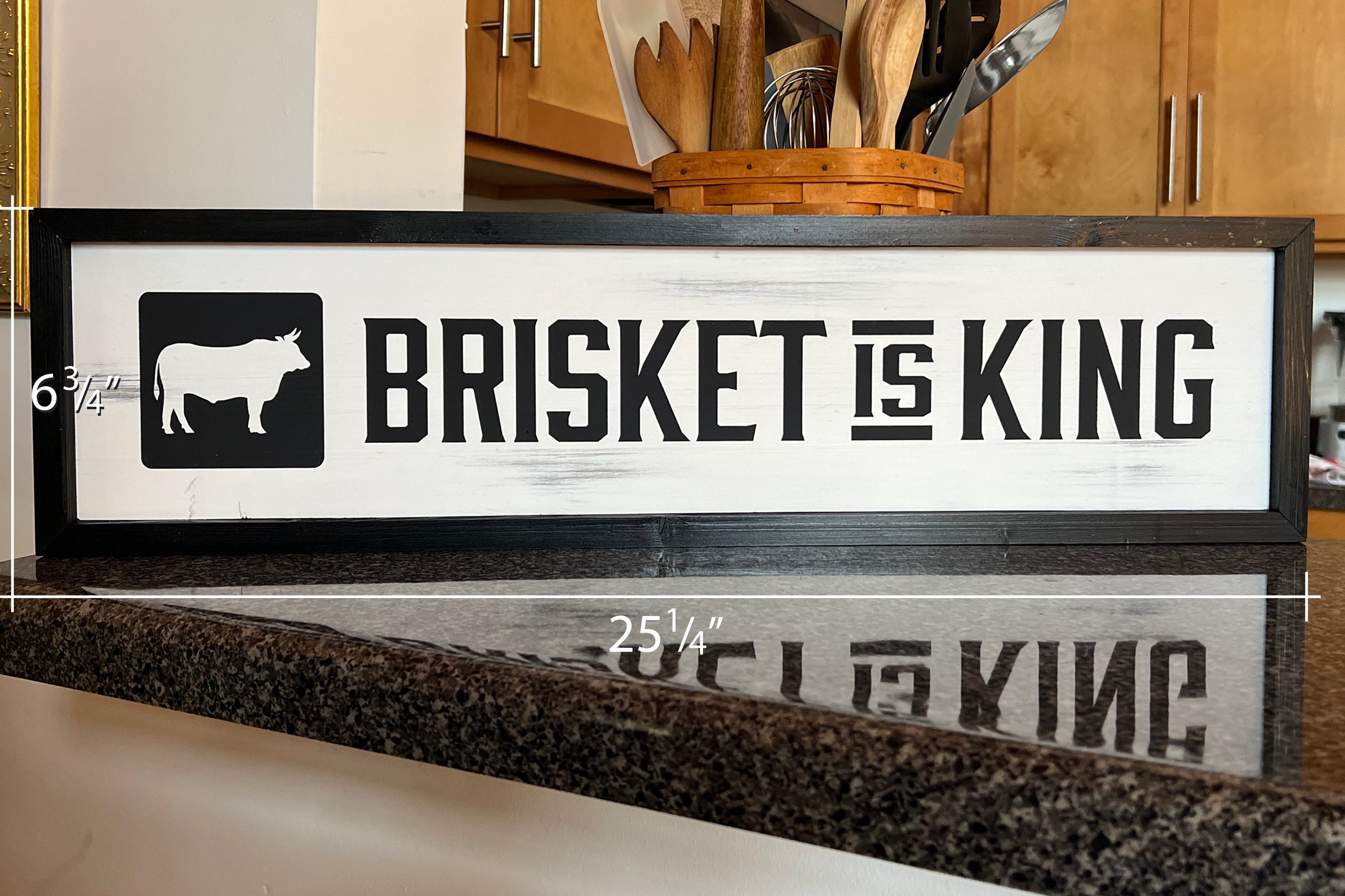 Brisket is King | Wood Signs | Framed Wood Signs | BBQ | Free Shipping ...