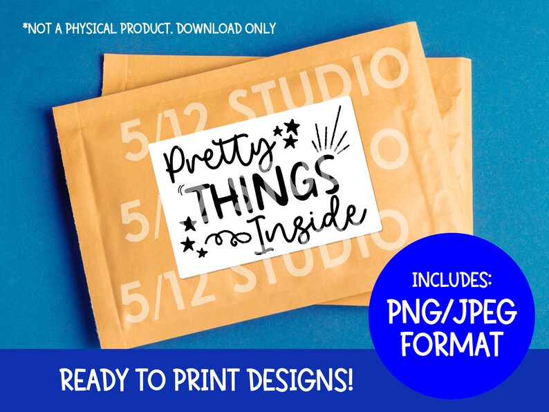 Pretty Things Inside PNG Download for Thermal Printer | Sticker ...