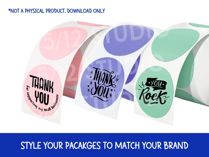 Thank You Bundle 1 PNG Thermal Printer | Label for Packaging | Download ...