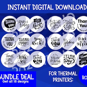 Thank You Bundle 1 PNG Thermal Printer | Label for Packaging | Download ...